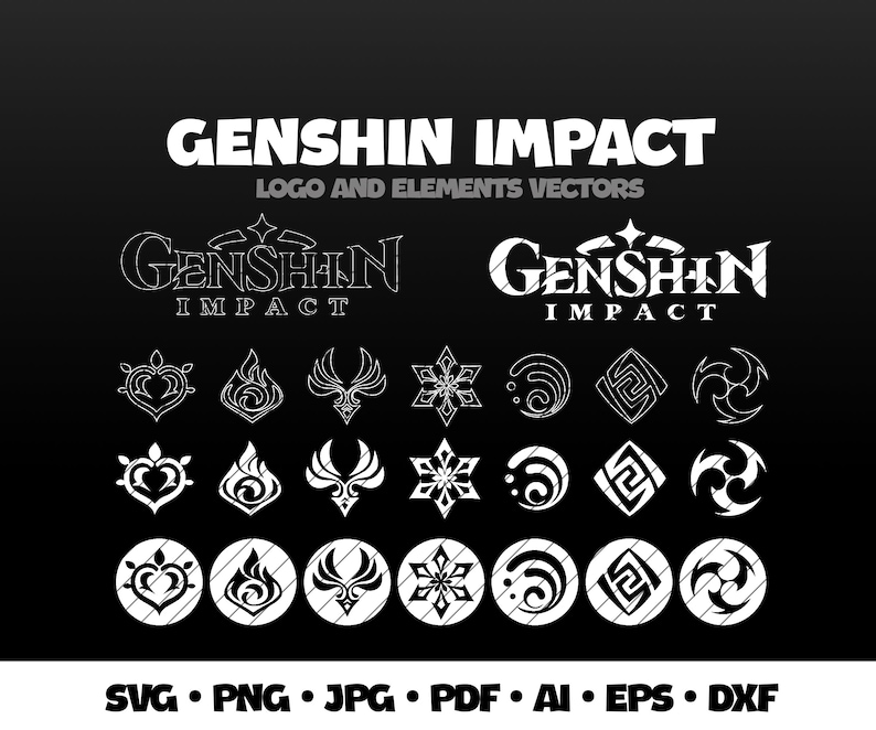 Genshin Impact Element Icons SVG Cut File Vector Genshin Printable ...