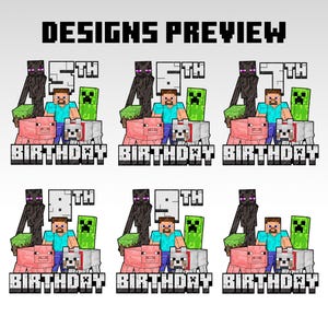 Minecraft Birthday SVG Bundle Minecraft Gift for Gamers Minecraft Party ...