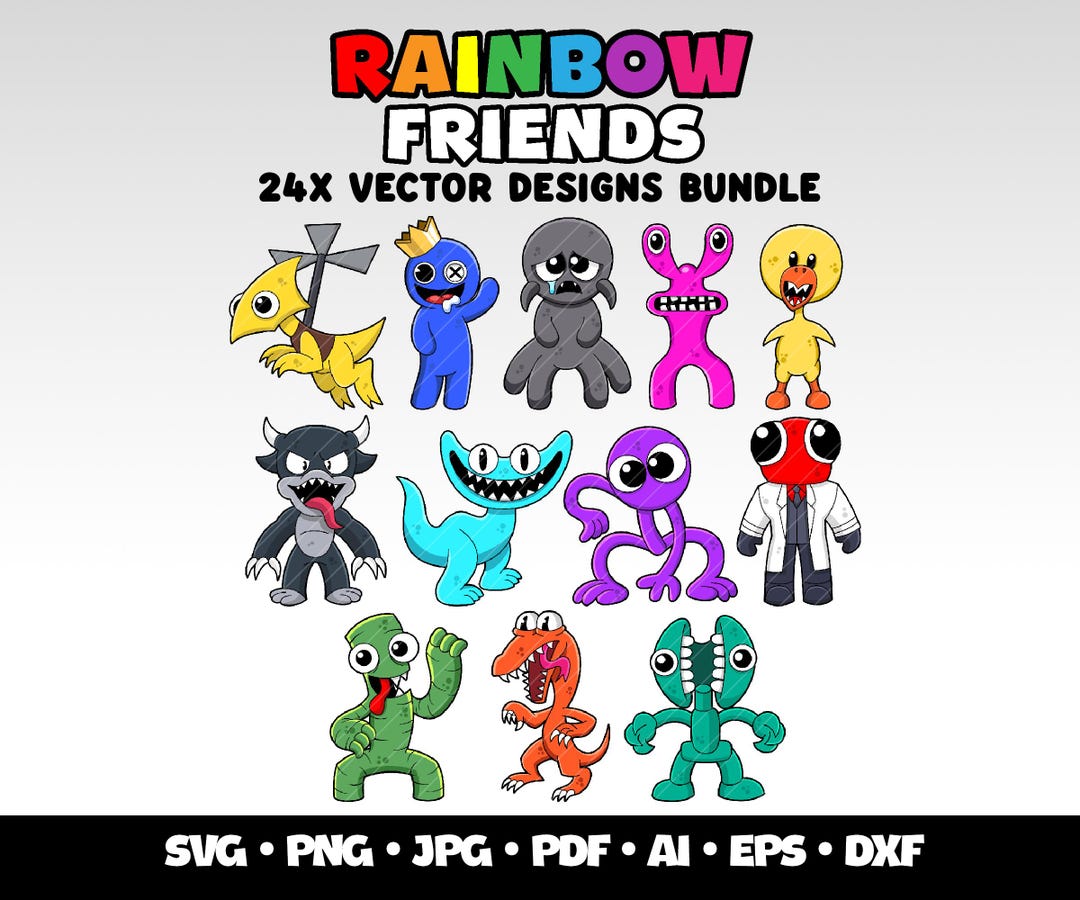 Rainbow Friends Svg Bundle Gaming Clipart Rainbow Friends Cricut Files ...