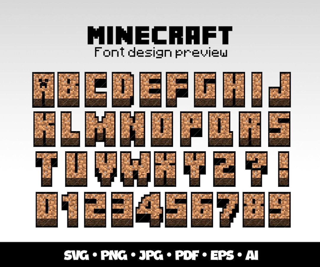 Minecraft Font Svg Bundle Creeper Minecraft Alphabet Printable ...