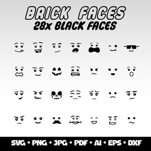 140 Brick Faces Svg Bundle Kids Toys Building Blocks Svg Brick ...