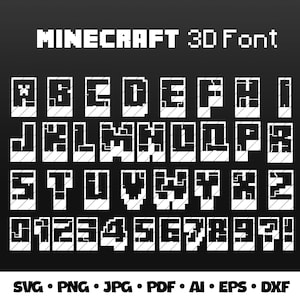 Minecraft Font Svg Bundle Minecraft Alphabet Printable Minecraft Gamer ...