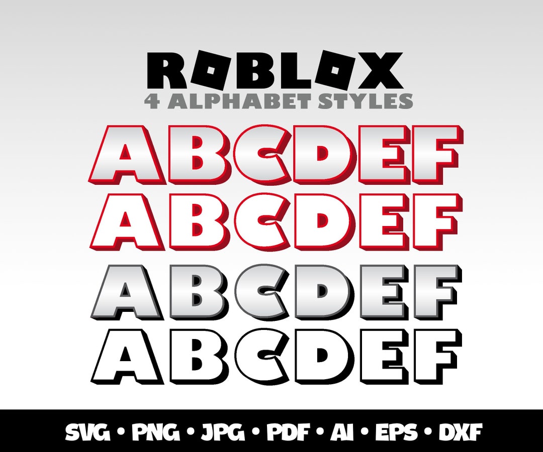 Roblox SVG Bundle Roblox Alphabet PNG Roblox TTF Gamer Gift for Roblox ...