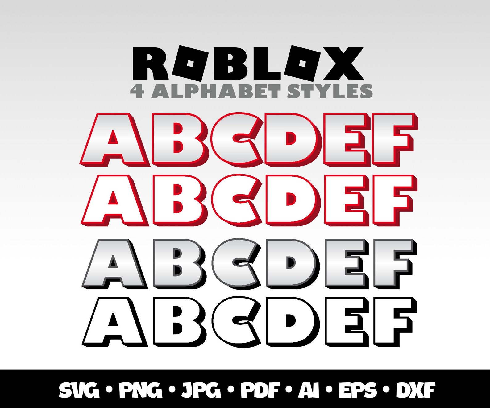 Roblox SVG Bundle Roblox Alphabet PNG Roblox TTF Gamer Geschenk für ...