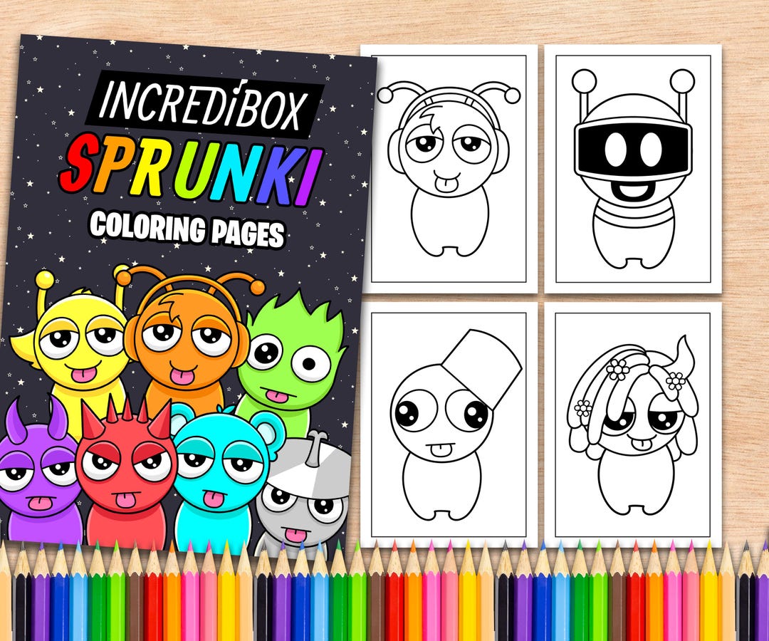 20 Sprunki Characters Printable Coloring Pages A4 Coloring Book for ...