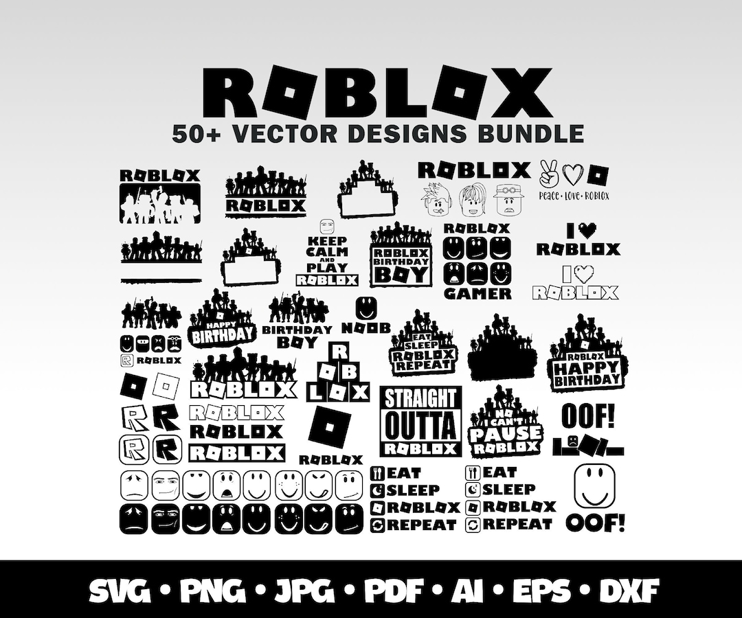 50 Roblox SVG Bundle Roblox Birhday Gift PNG Roblox Transparent Gamer ...