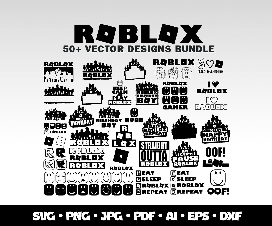 50 Roblox SVG Bundle Roblox Birhday Gift PNG Roblox Transparent Gamer ...