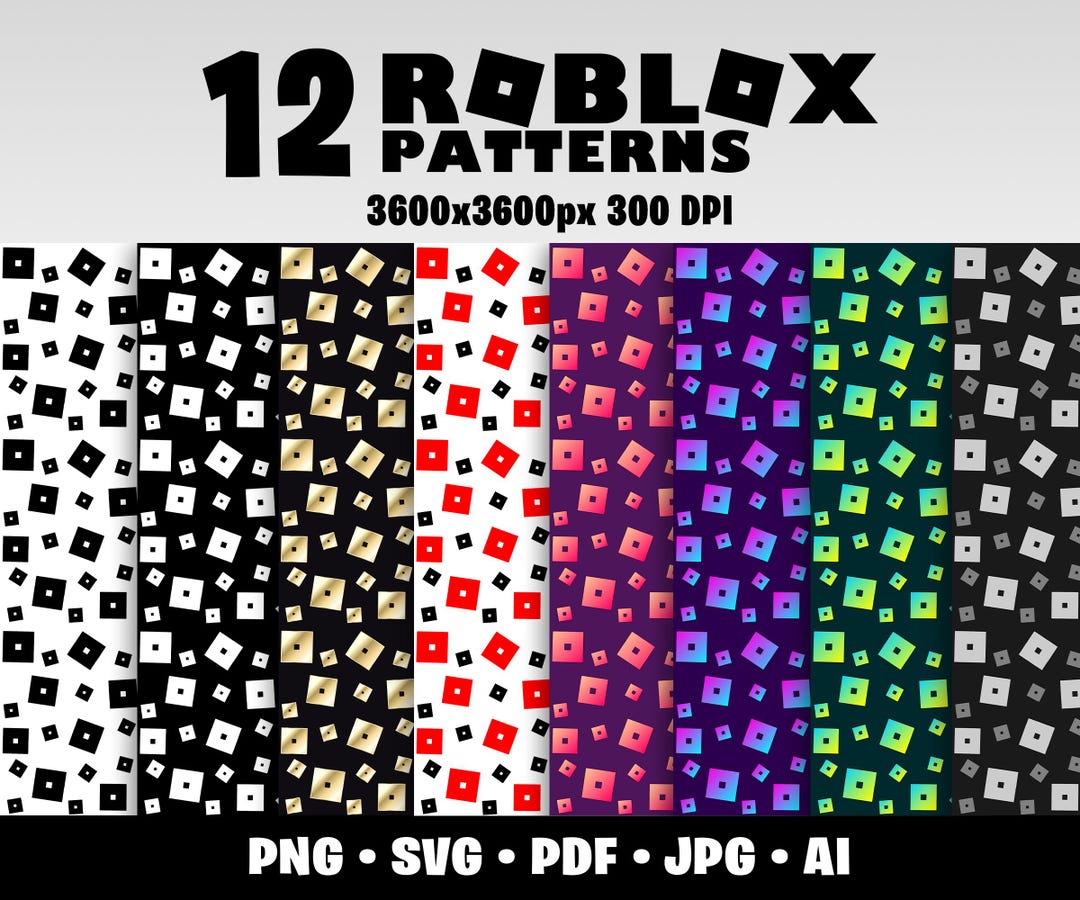 Roblox Patterns SVG Bundle Roblox Seamless Texture Birhday Gift Roblox ...