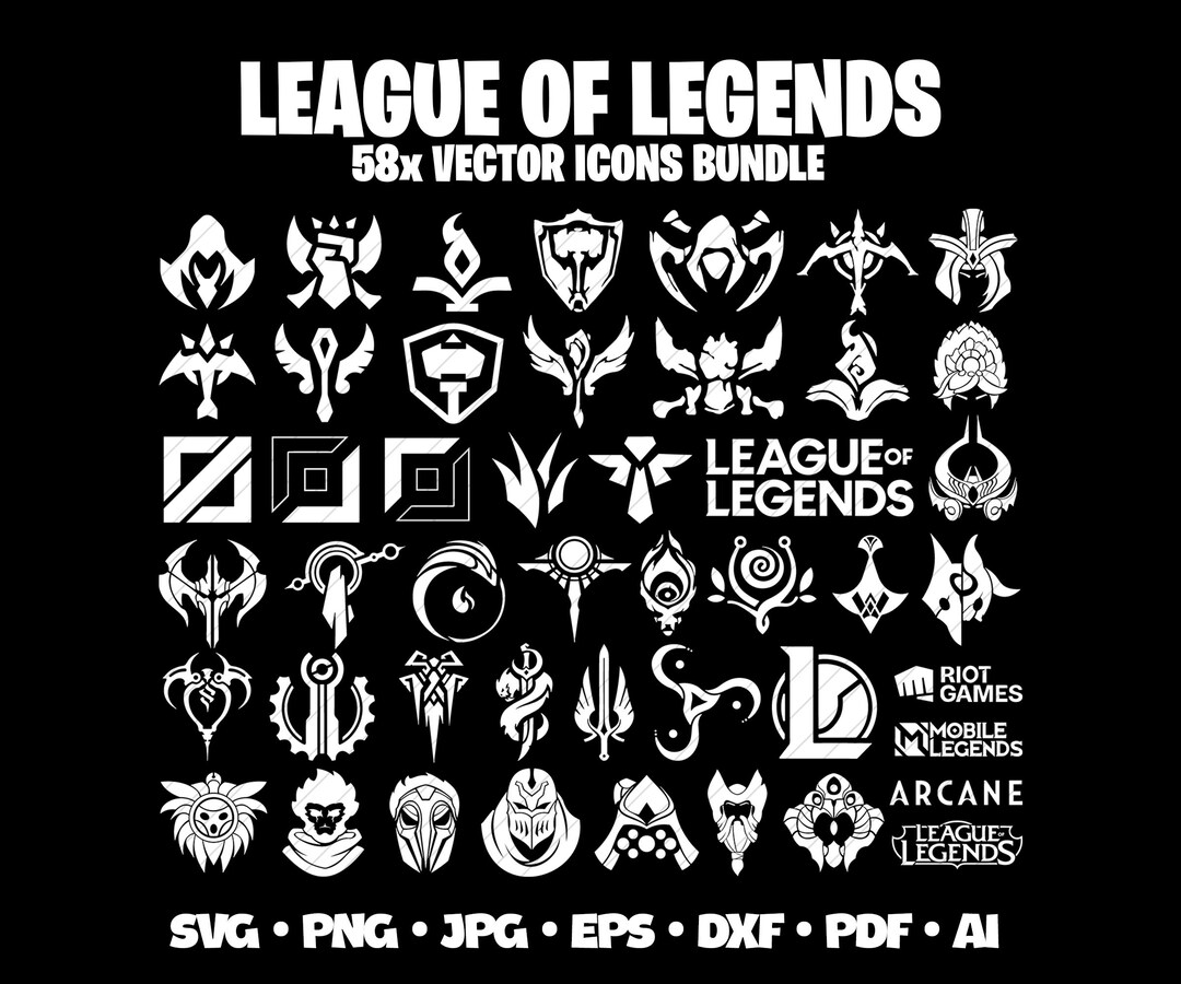League of Legends Vector Icon Pack Lol Svg League Champions Riot Games ...
