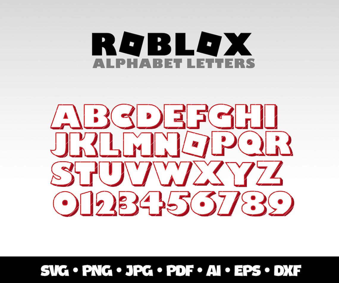 Roblox SVG Bundle Roblox Alphabet PNG Roblox TTF Gamer Geschenk für ...