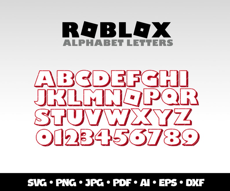Roblox SVG Bundle Roblox Alphabet PNG Roblox TTF Gamer Geschenk für ...