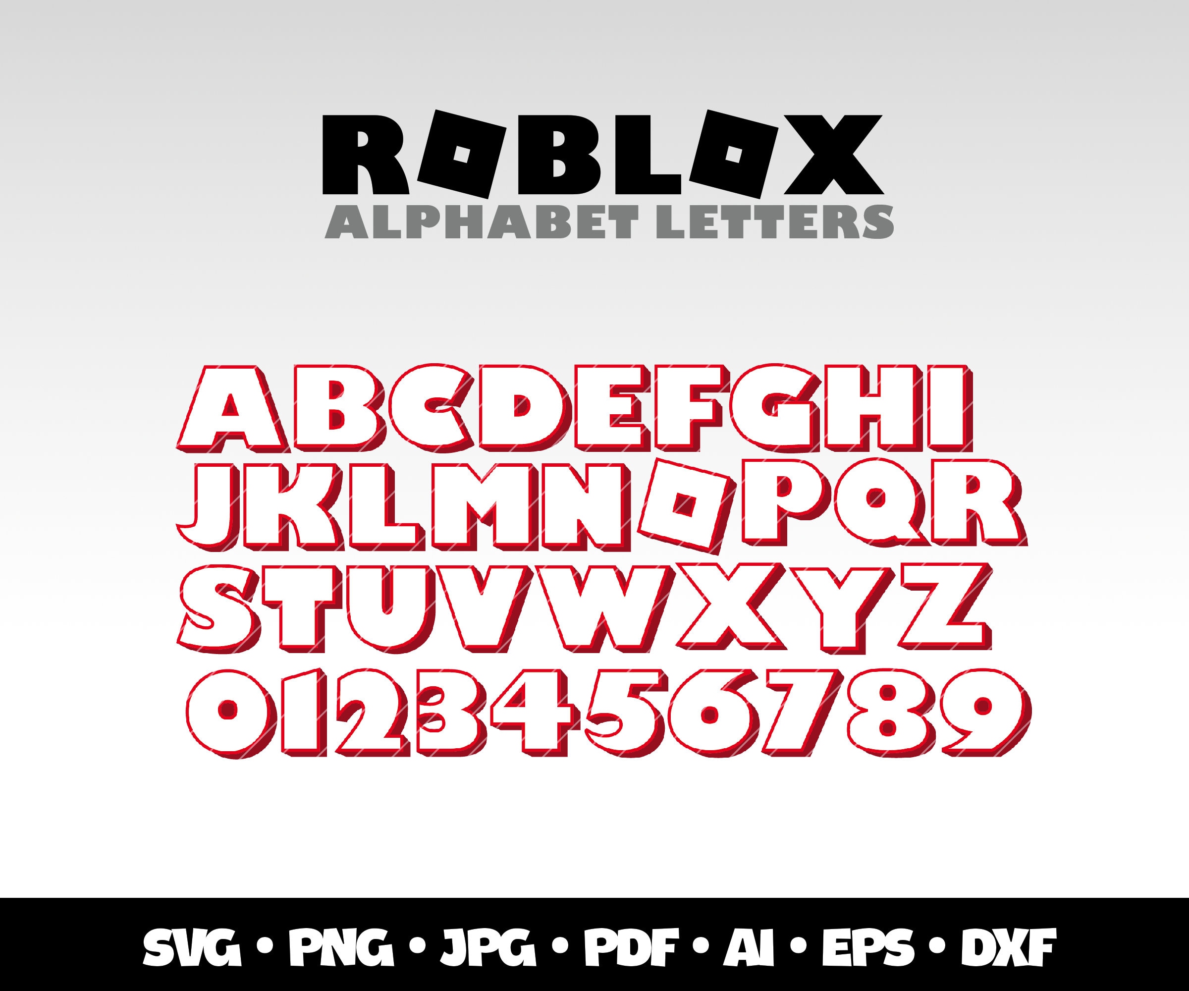Roblox SVG Bundle Roblox Alphabet PNG Roblox TTF Gamer Gift for Roblox ...