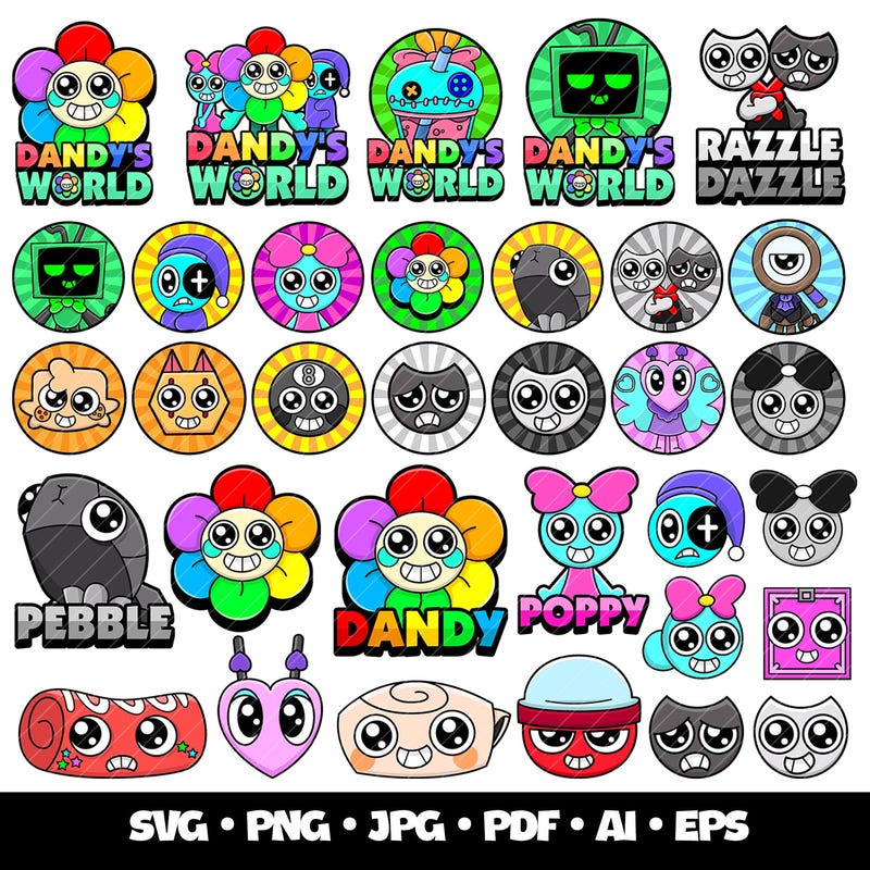 Dandy World Stickers - Etsy