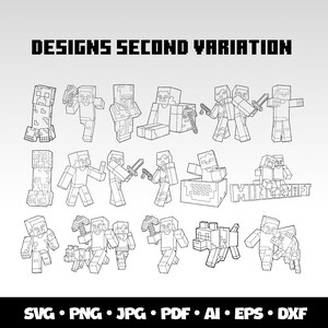 Minecraft Svg Bundle Gaming Cricut Minecraft Birthday Gift for Gamer ...