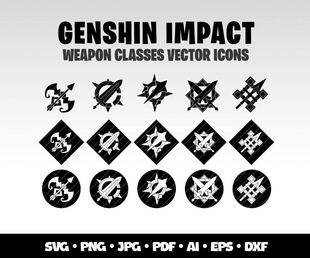 Genshin Impact Weapon Classes Icons SVG Cut File Vector Genshin ...