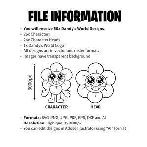 50 Dandy's World SVG Bundle Roblox Characters Gamer Birthday Party ...