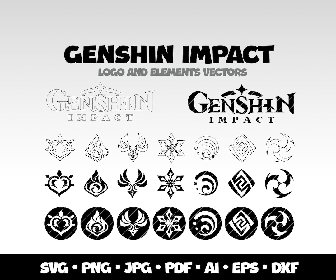 Genshin Impact Element Icons SVG Cut File Vector Genshin Printable ...