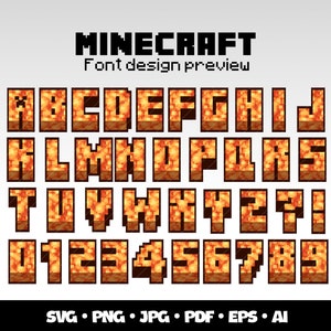 Minecraft 5 Fonts Svg Bundle Minecraft Alphabet Printable Minecraft ...