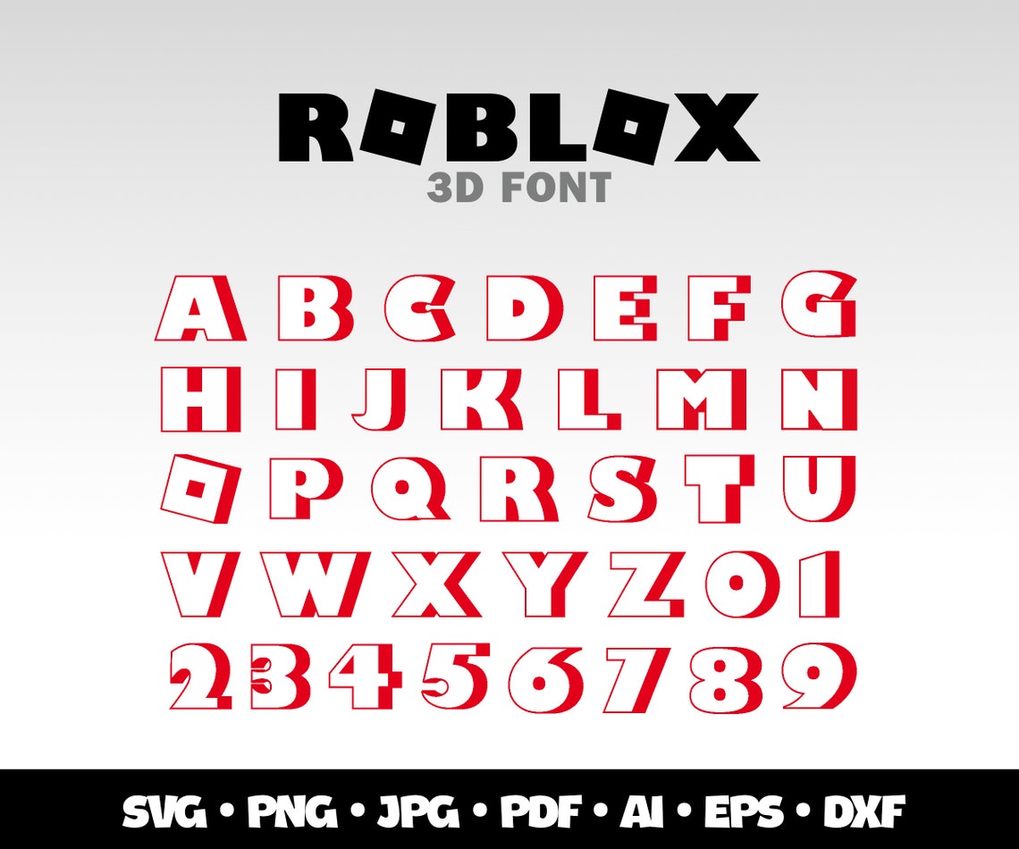 Roblox SVG Bundle Roblox Alphabet PNG Roblox TTF Gamer Gift for Roblox ...
