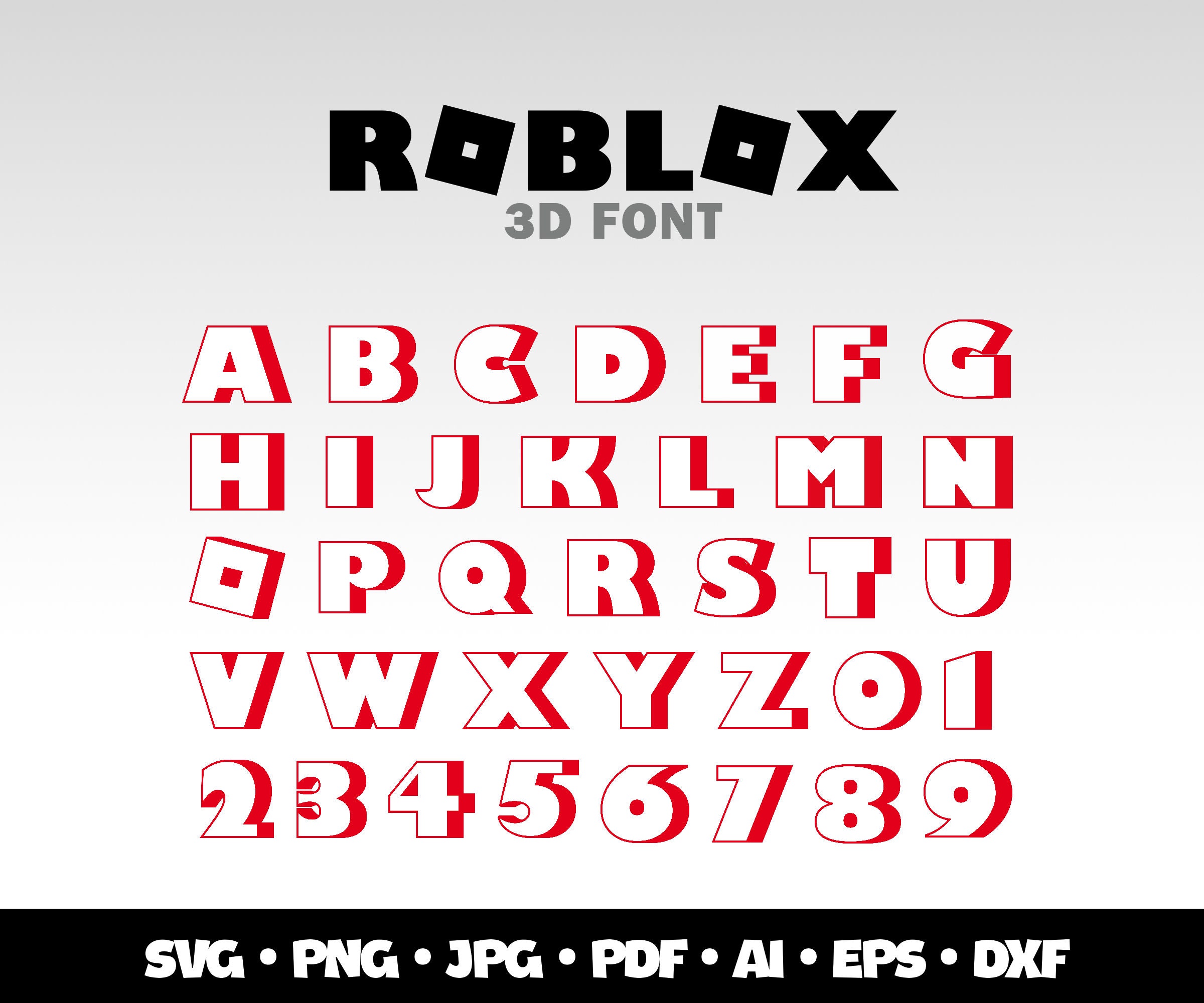 Roblox SVG Bundle Roblox Alphabet PNG Roblox TTF Gamer Gift for Roblox ...