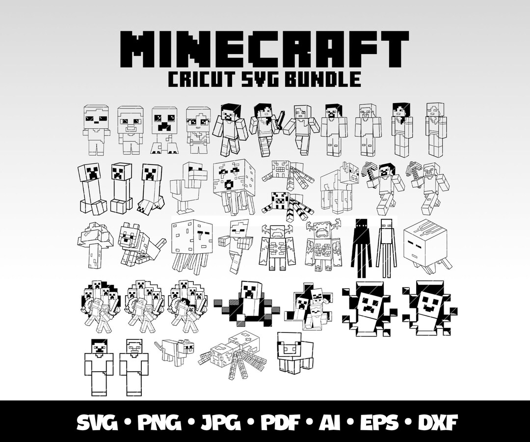 Minecraft Svg Bundle Gaming Cricut Minecraft Birthday Gift for Gamer ...