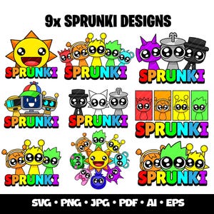 66 Sprunki Svg Bundle Sprunki Beats Gaming Clipart Layered SVG Gamer ...