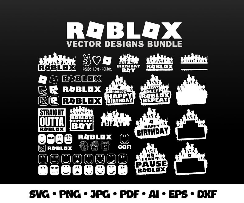 Roblox SVG Bundle Roblox Birhday Gift Roblox Clipart Gamer Gift for ...