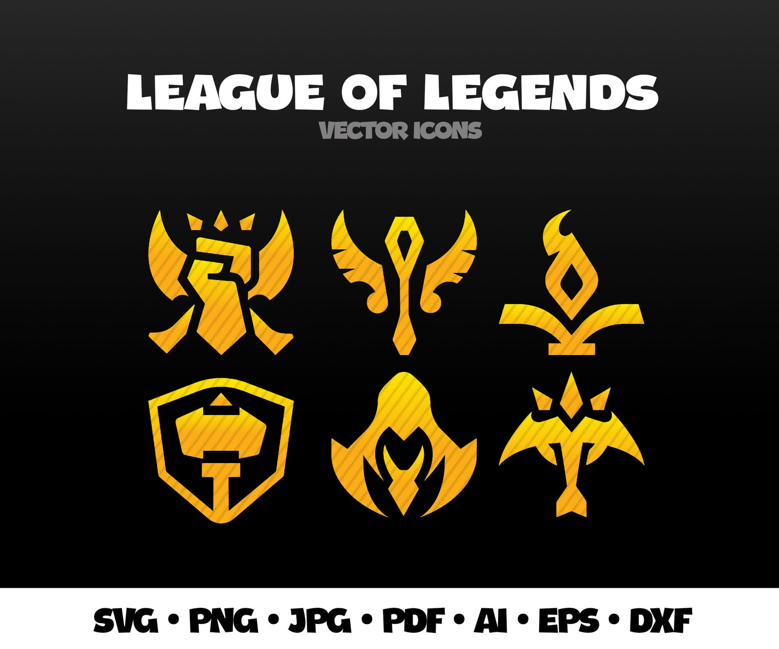 League of Legends Vector Icon Pack Lol Svg League Champions Riot Games ...