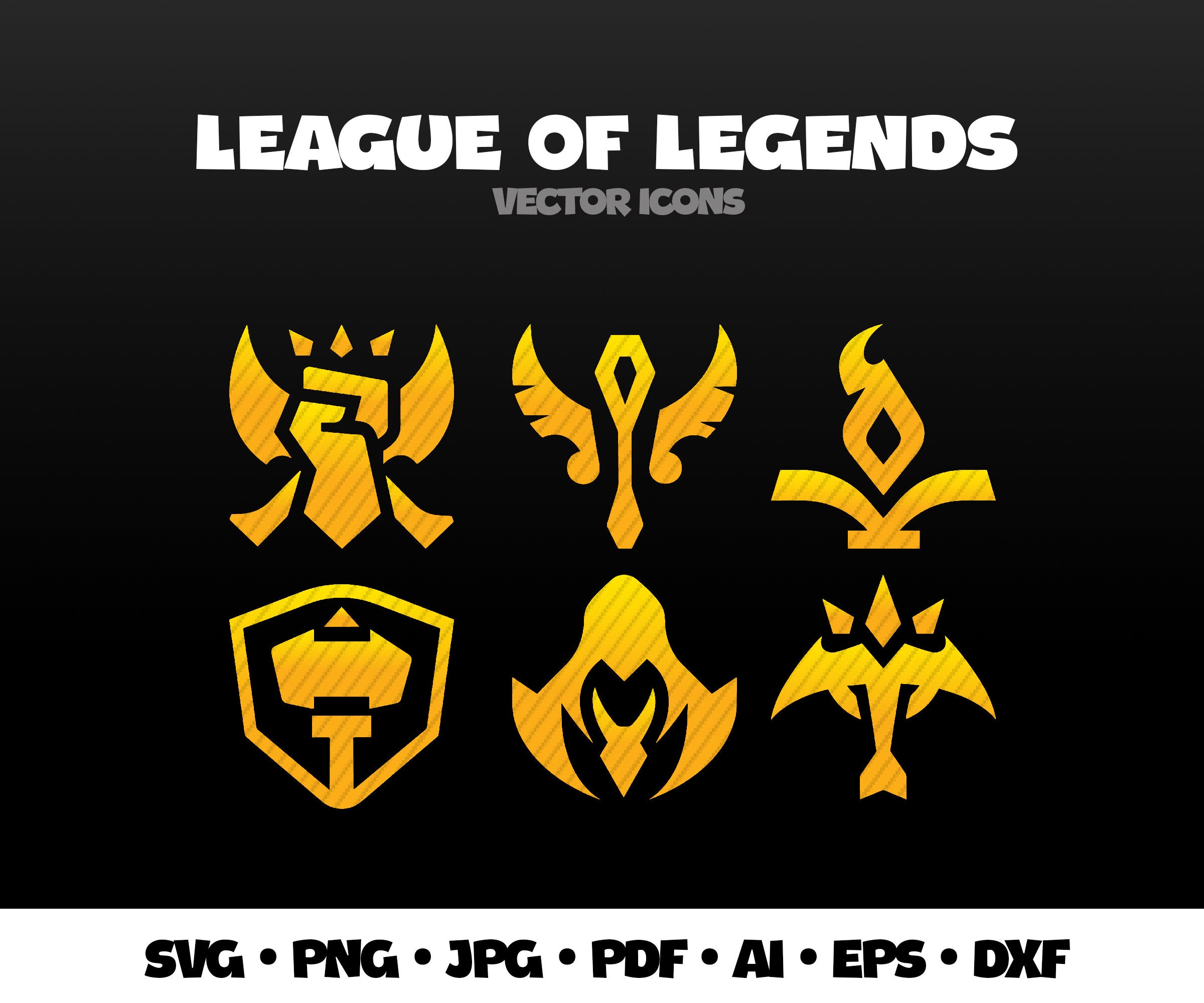 League of Legends Vector Icon Pack Lol Svg League Champions Riot Games ...