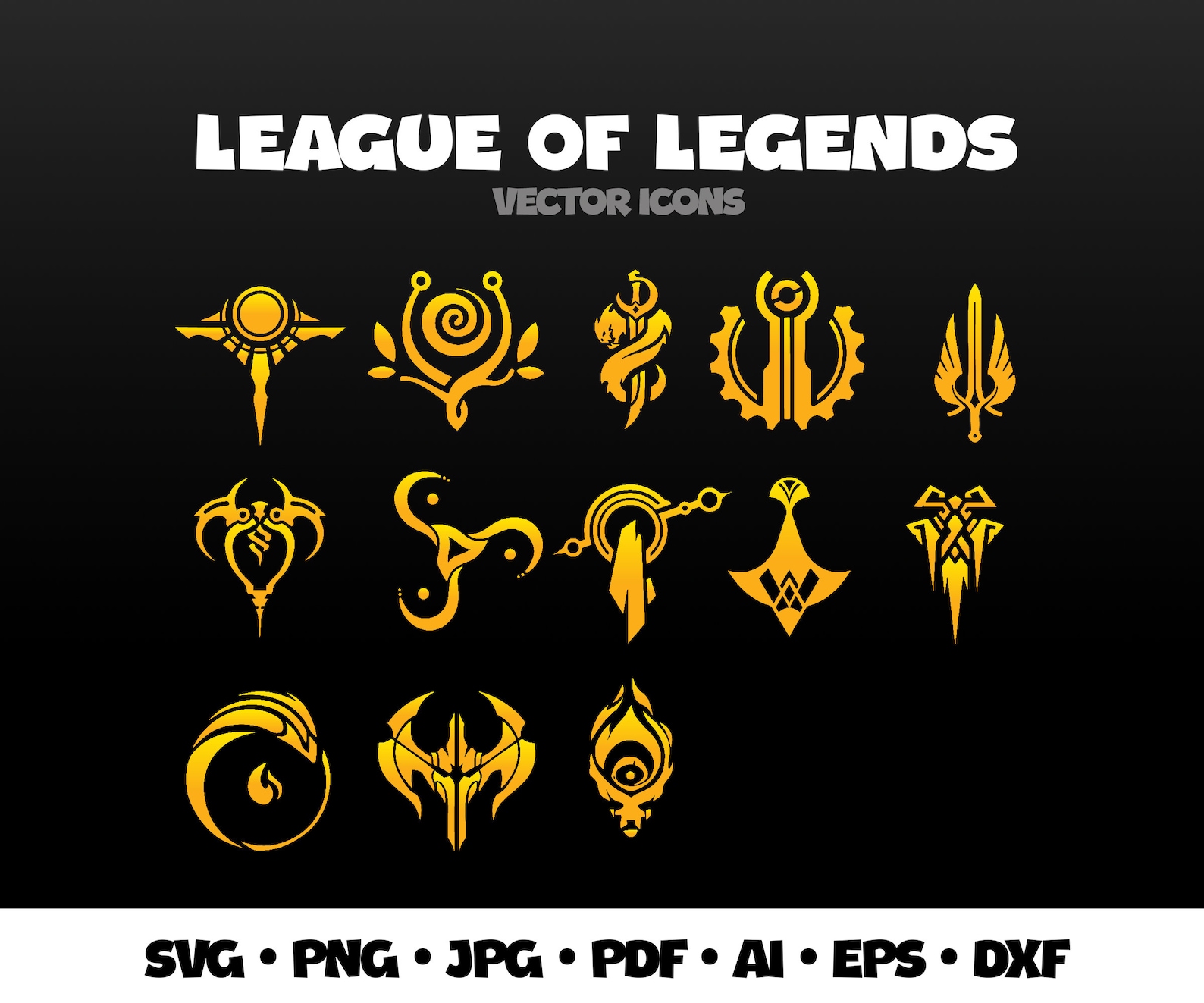 League of Legends Vector Icon Pack Lol Svg League Champions Riot Games ...