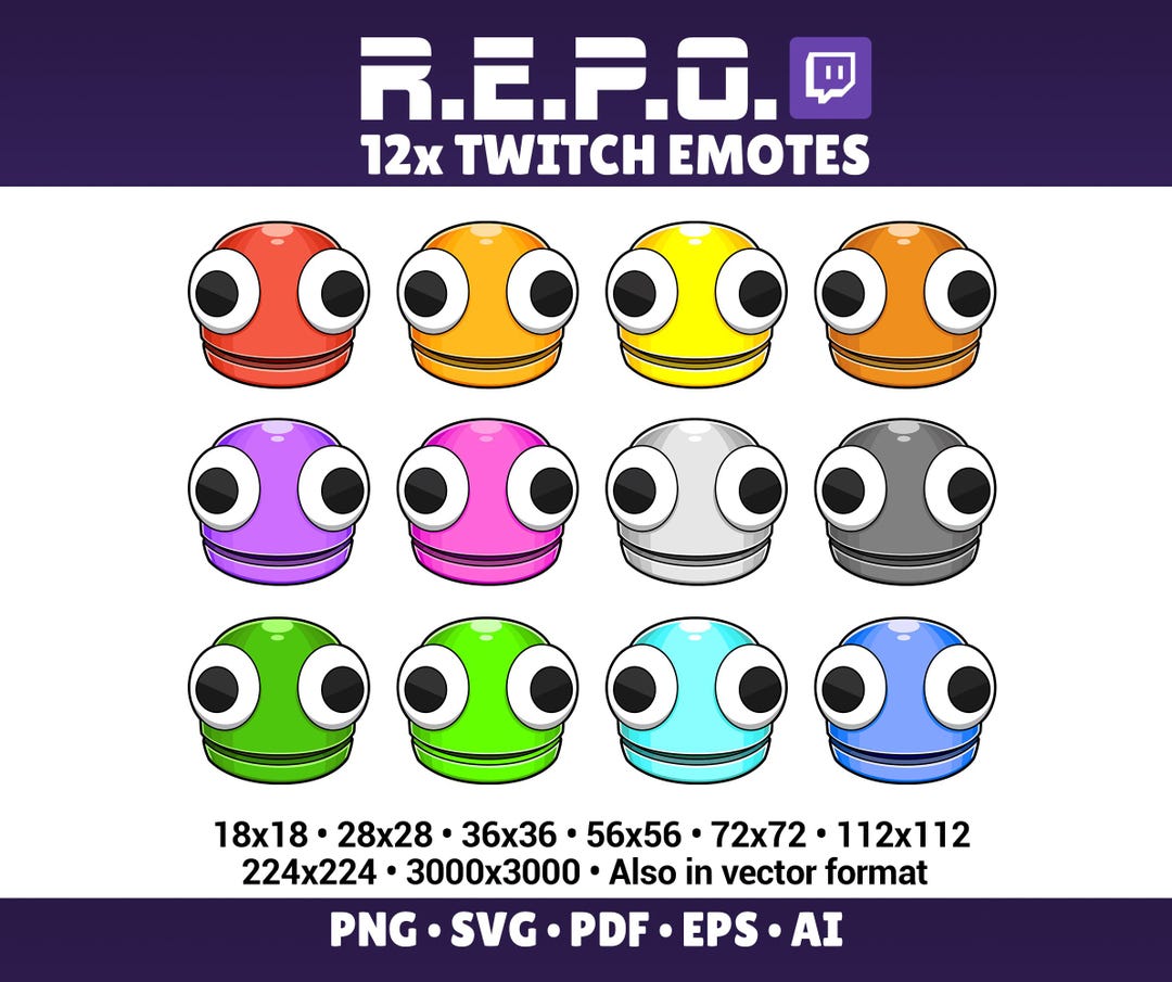 REPO Emotes Pack for Twitch Discord REPO Side Eye Emote Discord ...