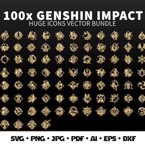 Genshin Impact SVG Bundle Elements Genshin Impact Characters Vector ...
