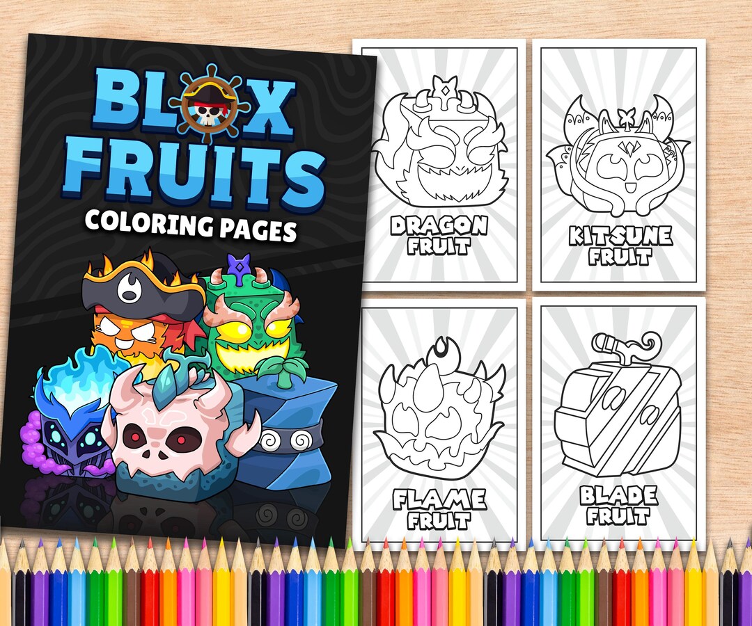 30 Blox Fruits Printable Coloring Pages A4 Roblox Coloring Book for ...