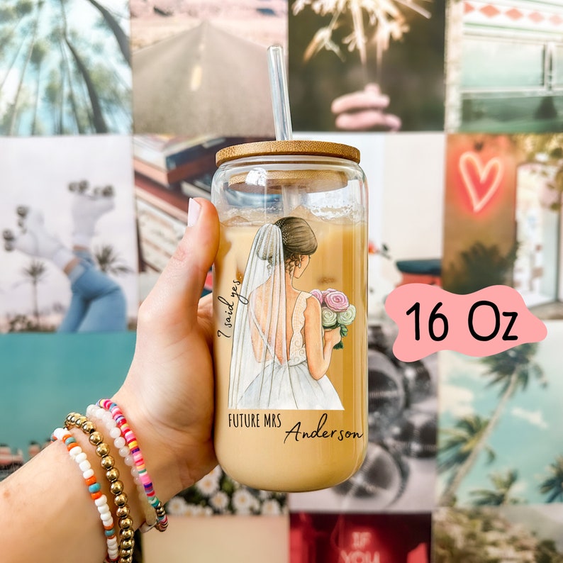 Personalized Bride Glass Cup Future Mrs Bride Glasses Bride Glass ...