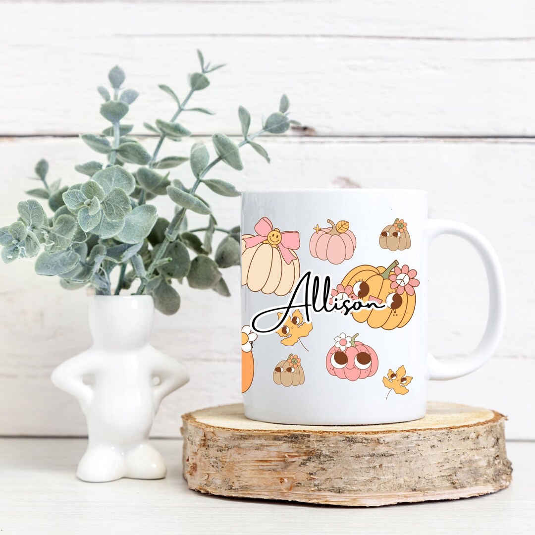 Custom Name Autumn Mug Cute Fall Mugs Personable Name Mug Coquette ...