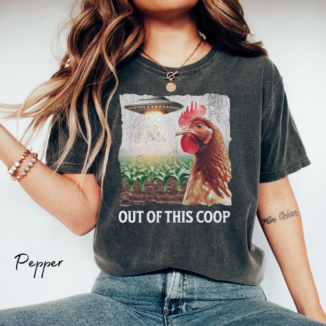 UFO Shirt Funny Chicken Shirt Comfort Colors Unhinged Shirts Chicken ...