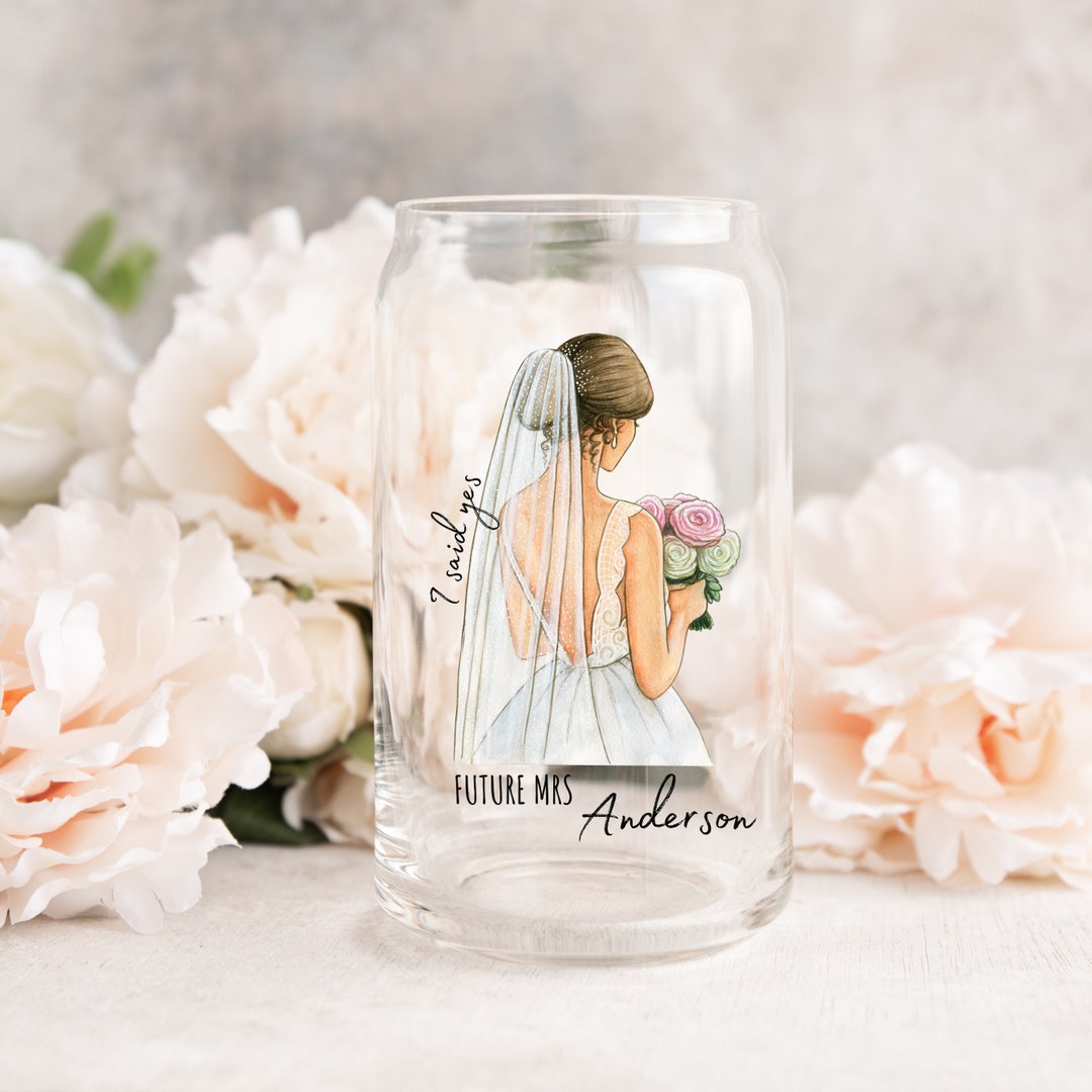 Personalized Bride Glass Cup Future Mrs Bride Glasses Bride Glass ...