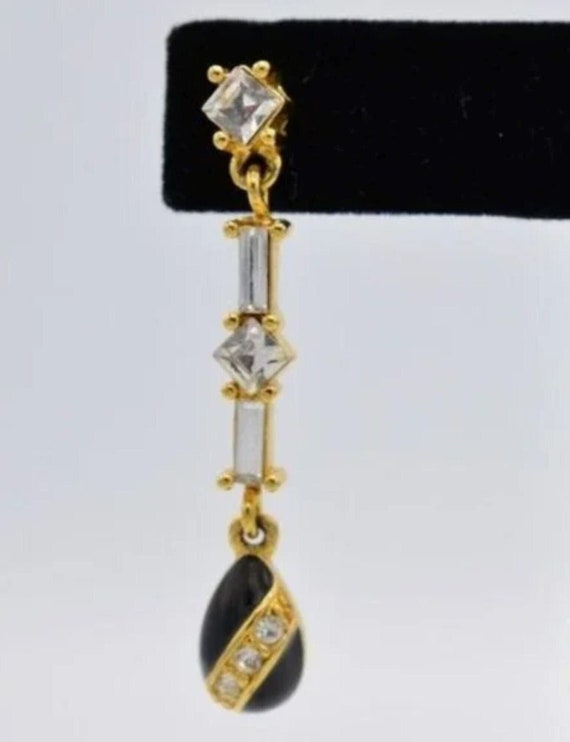 Vintage black enamel monet - Gem