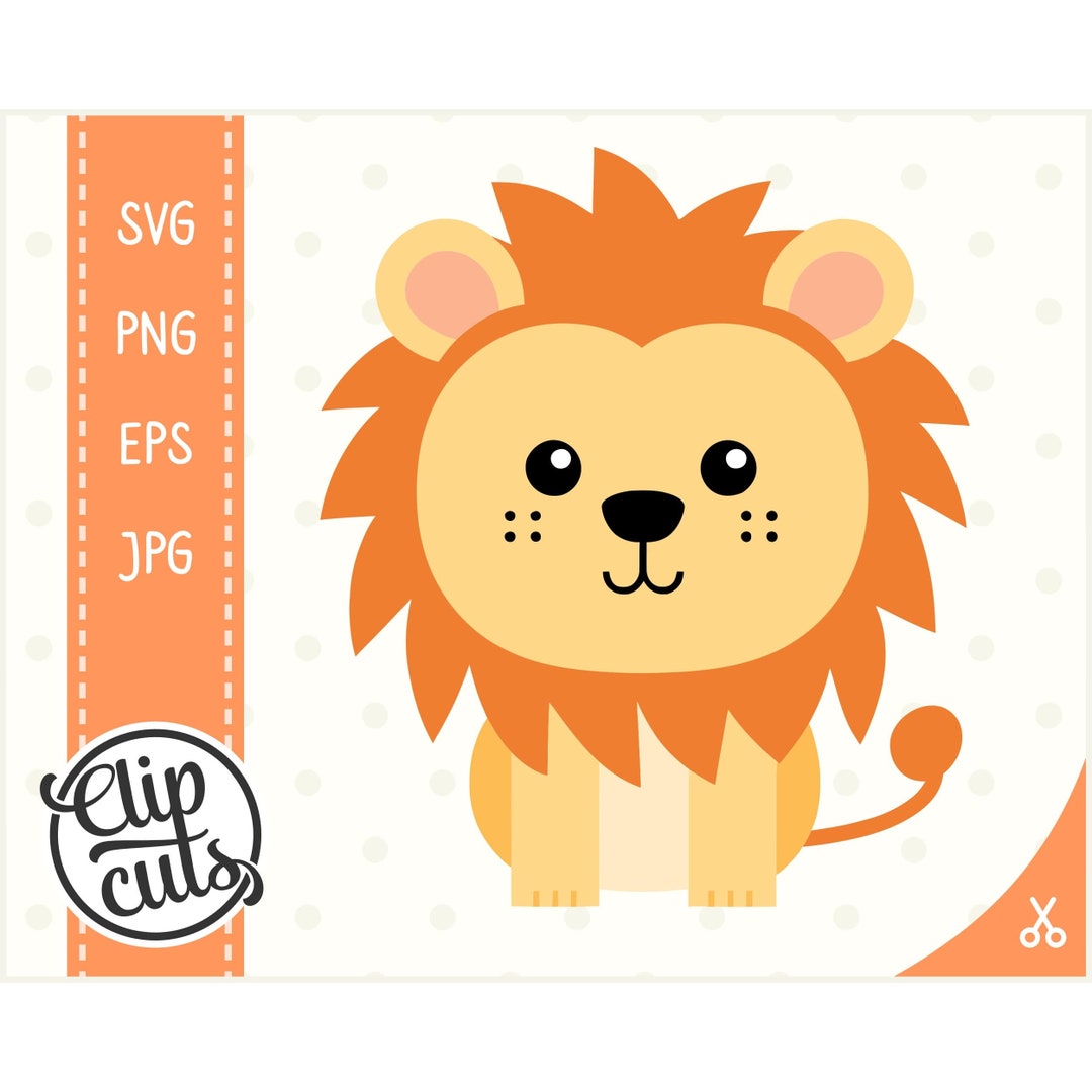 Cute Lion SVG, Lion Cut File, Baby Lion Clipart, Lion PNG, Sublimation ...