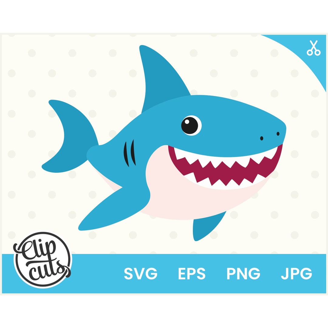 Cute Shark SVG, Shark Cut File, Shark Clipart PNG, Shark Cricut ...