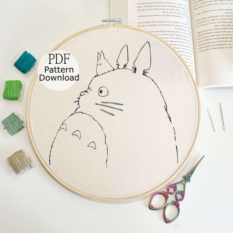 Totoro Embroidery Pattern - Etsy