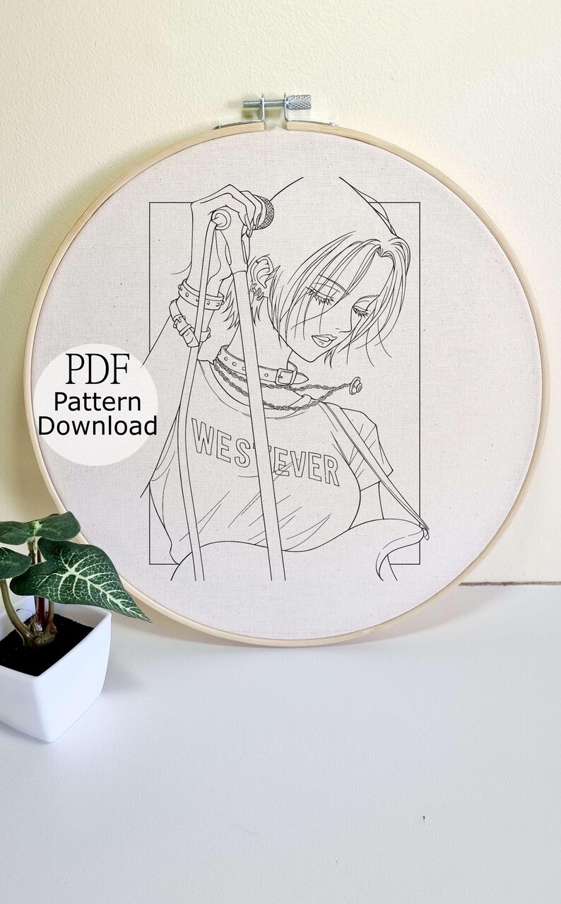 Nana Embroidery Pattern, Anime Embroidery Design, Hand Embroidery for ...