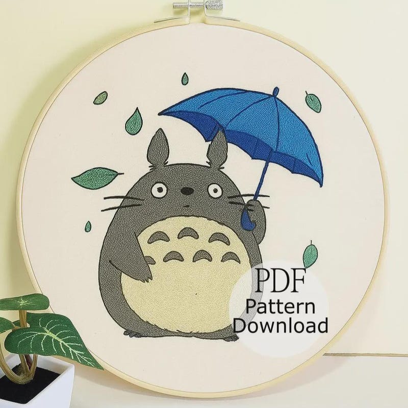 Totoro Embroidery - Etsy