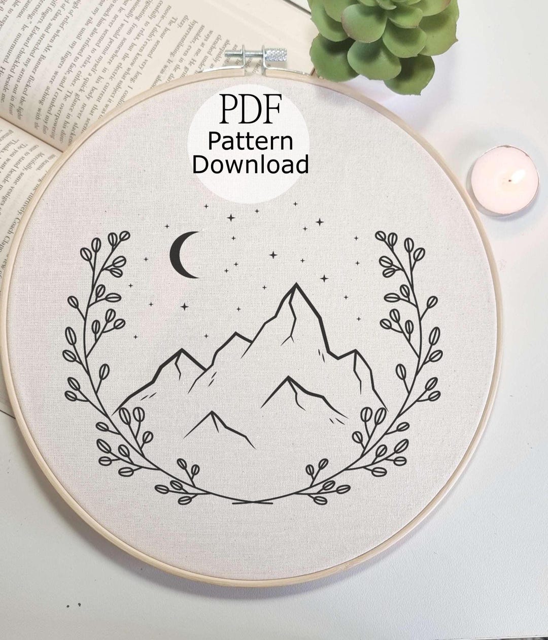 Velaris Mountain Embroidery Pattern, Night Court Design (PDF Pattern ...