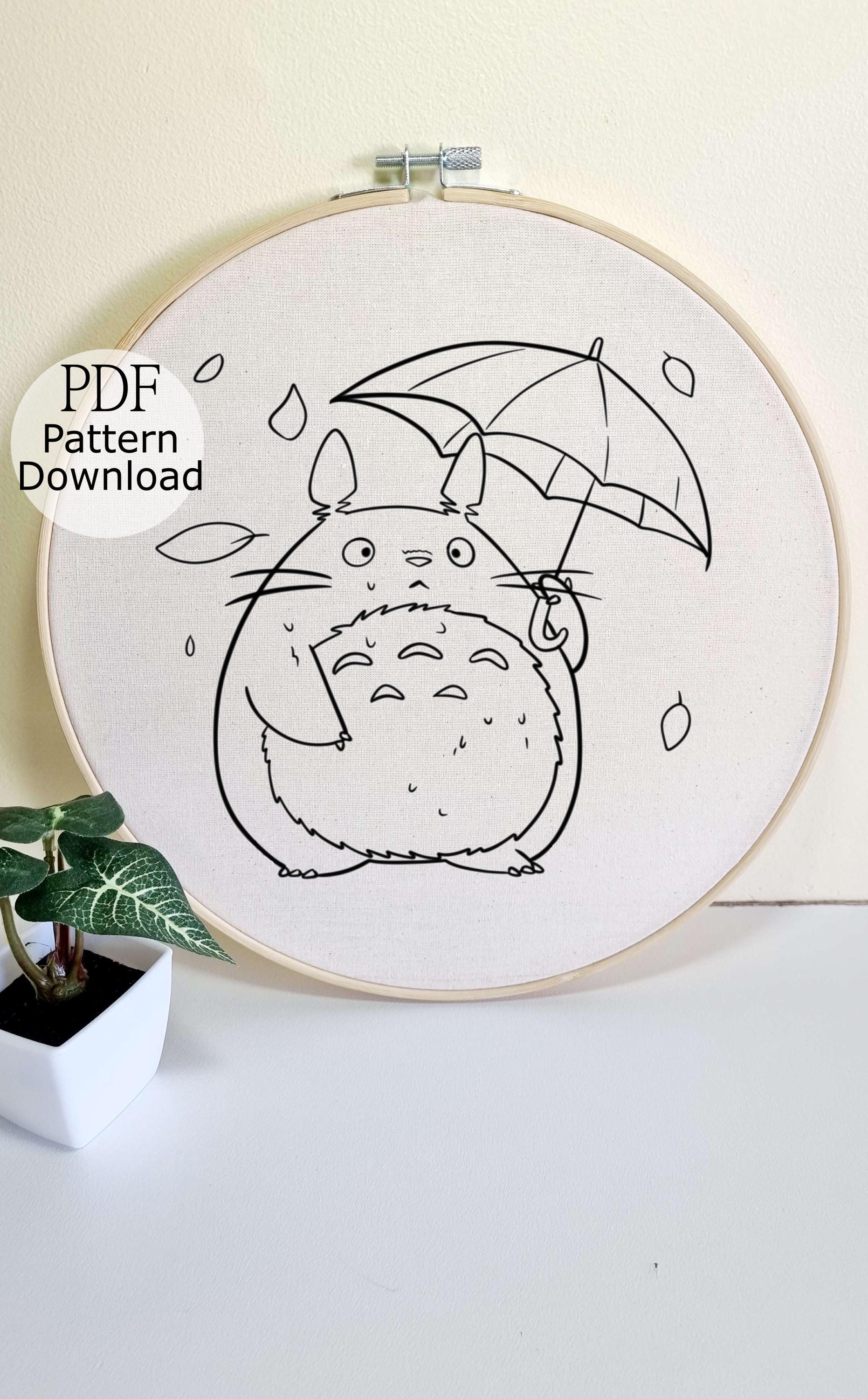 Totoro Embroidery Pattern, Ghibli Anime Design (PDF Pattern) - Etsy