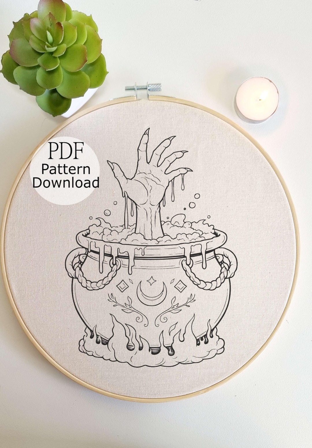 ACOTAR Cauldron Hand Embroidery Pattern, Fantasy Decor (PDF Download ...