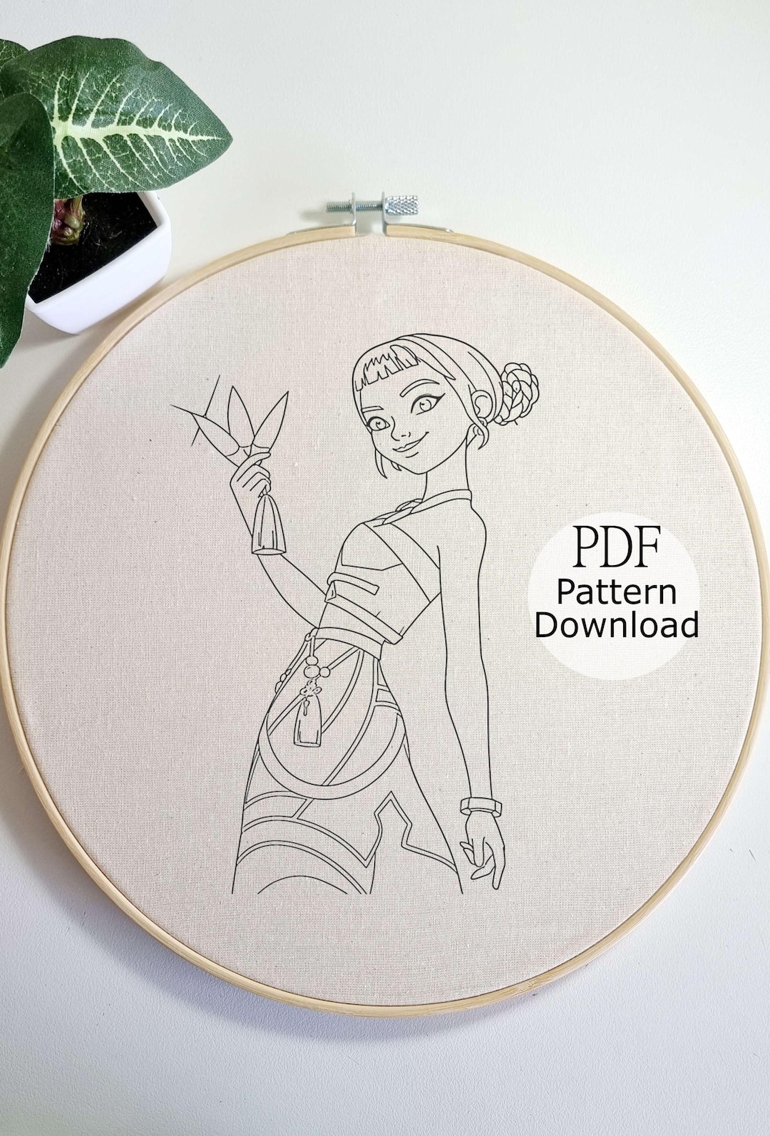 Zoey Embroidery Pattern, Kpop Demon Hunters Embroidery Design, Hand ...