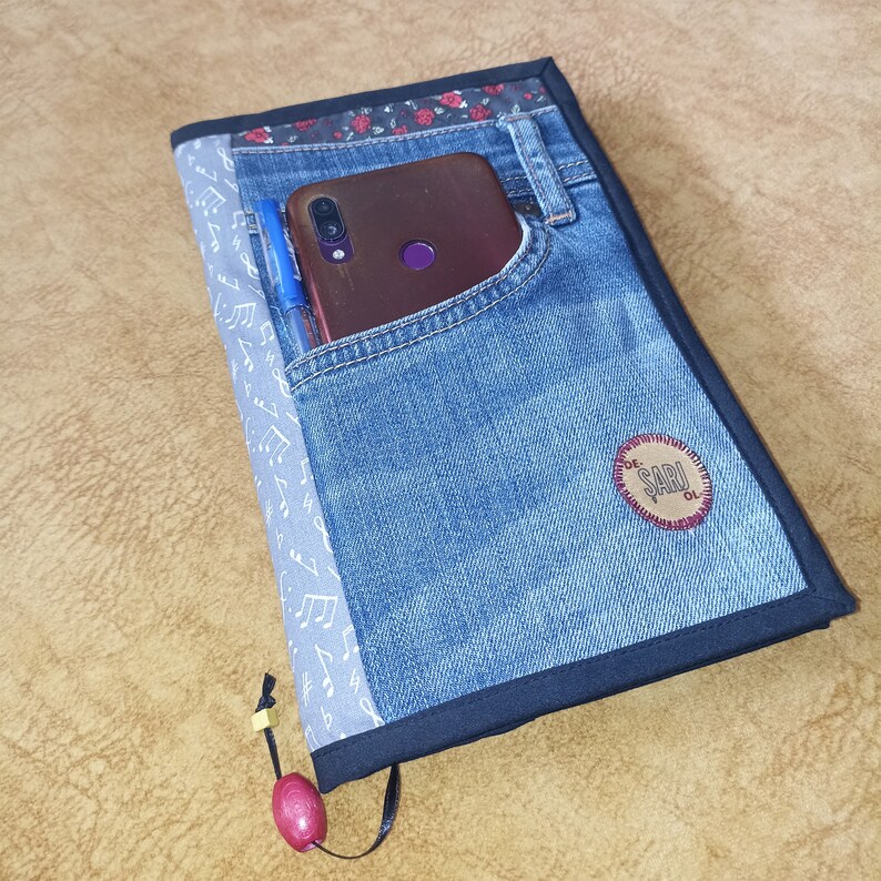 Embroidered Book Cover | Handmade Book Sleeve | Bookworm Gifts | Travel Book Cover Organizer ...