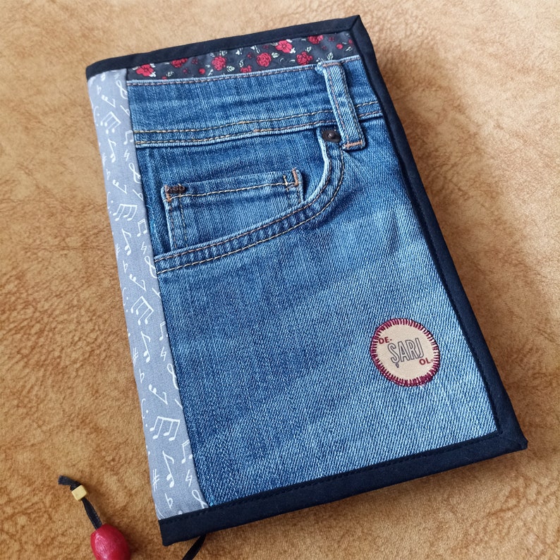 Embroidered Book Cover | Handmade Book Sleeve | Bookworm Gifts | Travel Book Cover Organizer ...