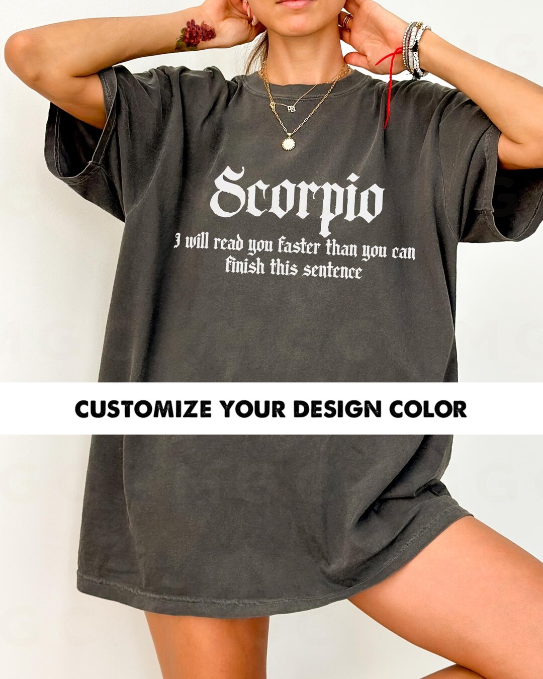 Comfort Colors Graphic Tee Scorpio Zodiac Shirt, Old English Zodiac Tee ...